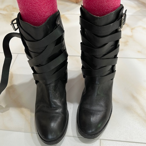 Farylrobin | Shoes | Farylrobin Crisscross Belted Boots | Poshmark